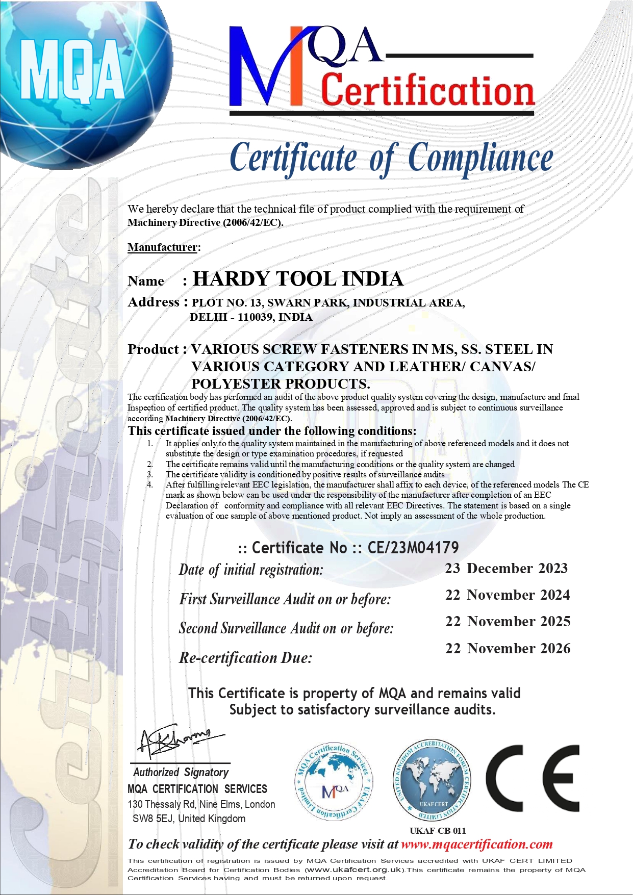 Certified - hardyfasteners.com